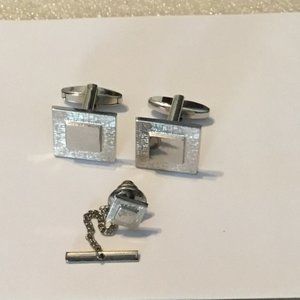 Foster | Accessories | Vintage Fosters Silver Tone Cuff Link Tie Pin ...
